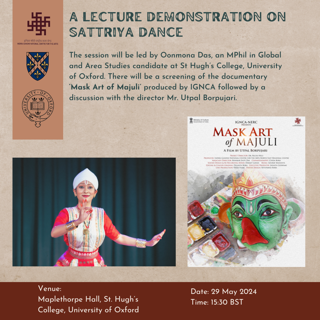 Learn the art of Sattriya dance at St Hugh's lecture-demonstration - St ...