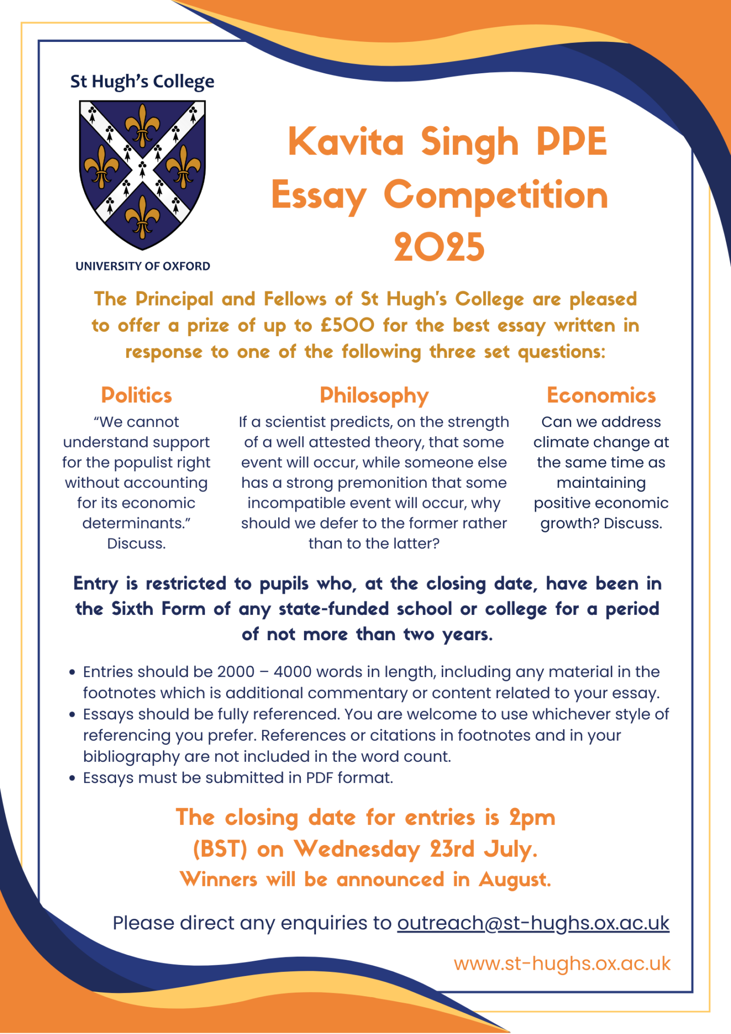 Kavita Singh PPE Essay Competition - St Hugh's College